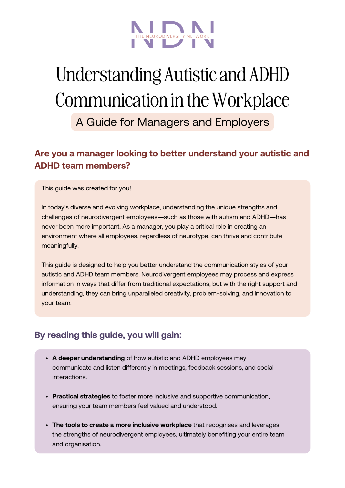 Workbooks, Tools and Downloads - The Neurodiversity Network Member's Hub